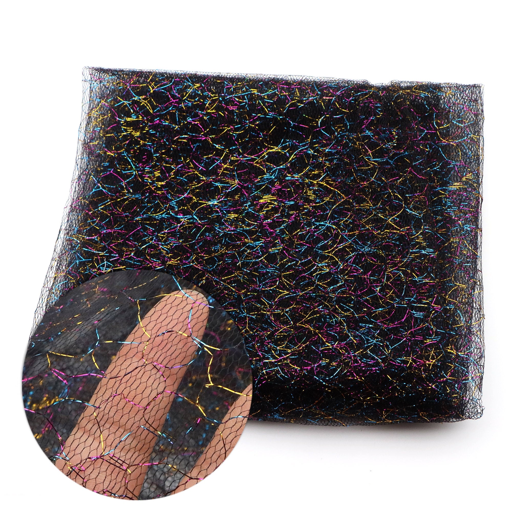1pcs 19.68*62.99in colored flower patten Mesh Gauze Fabric - 100% Poly ...