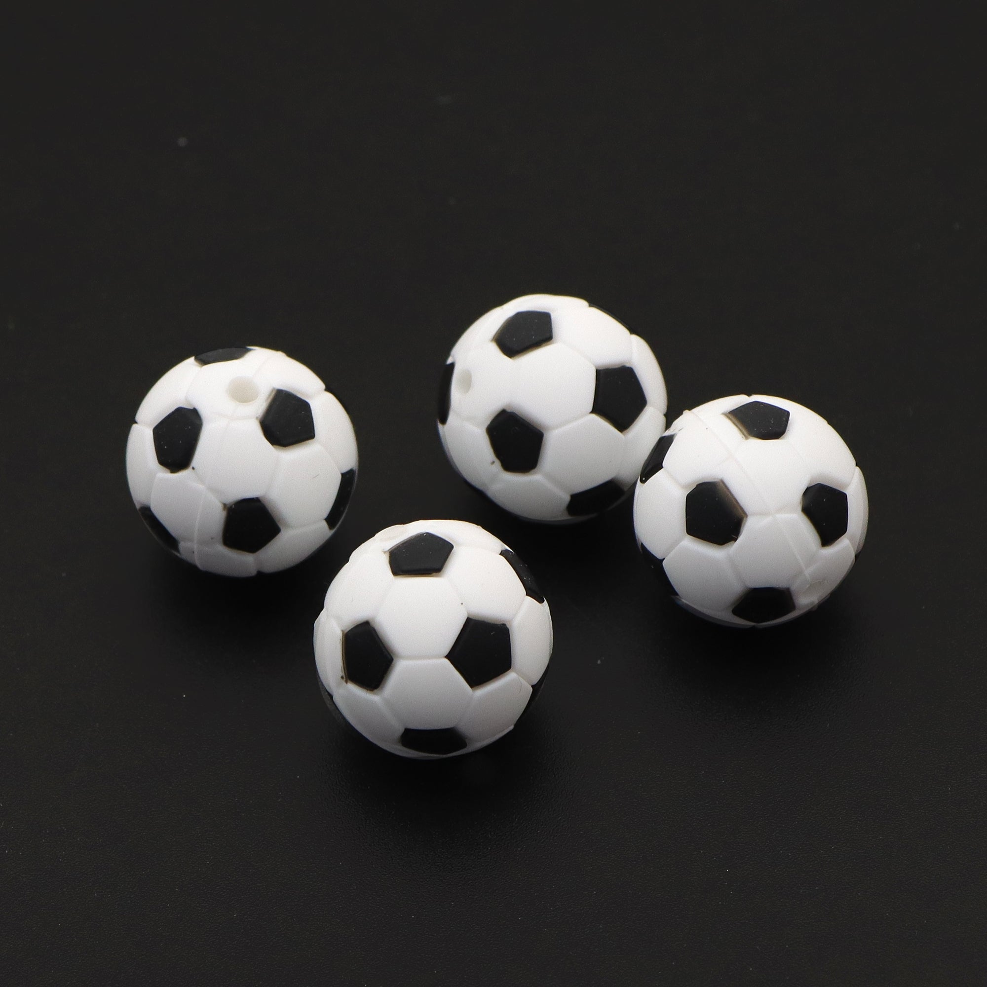 1Pc Silicone Football Soccer Ball Beads for DIY Keychain Charms, Perso ...